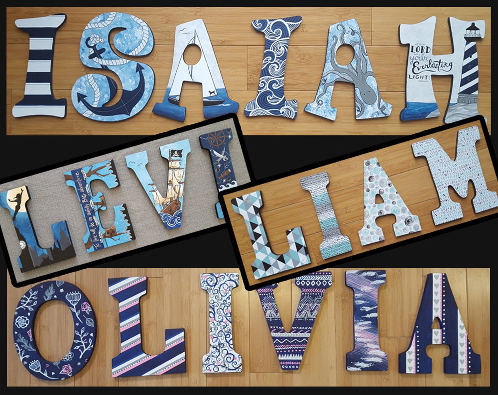 Custom, Hand-painted, 9" Hanging Name/letters - Etsy