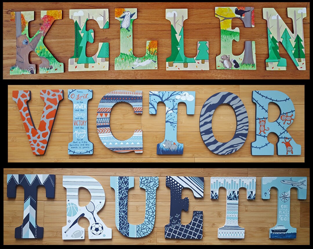 Custom, Hand-painted, 9" Hanging Name/letters - Etsy