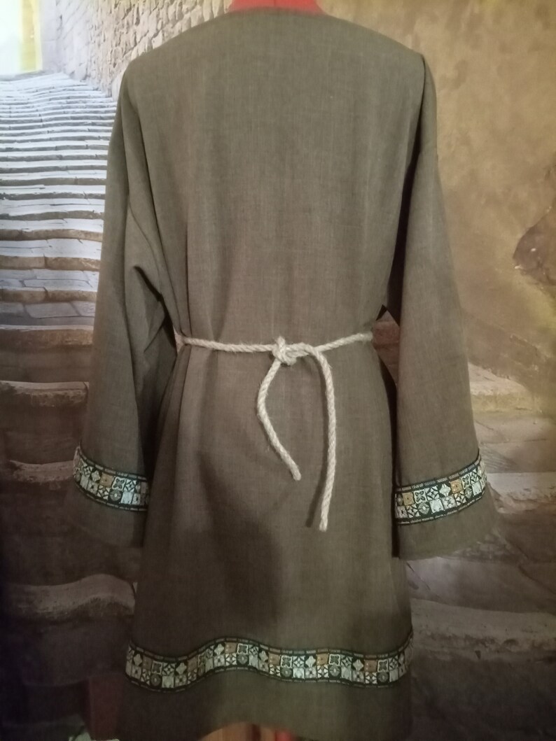 Shepherd's Toga: Brown Mid Length Costume With Vintage Trim (size ...