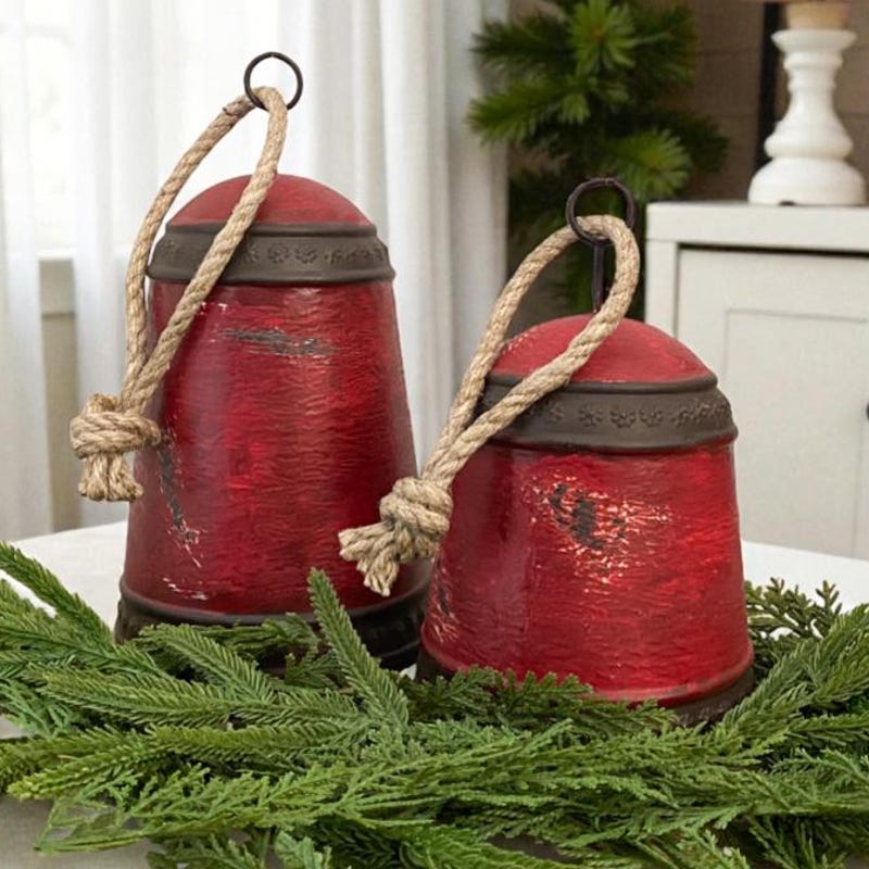Large Metal Christmas Bells - Etsy