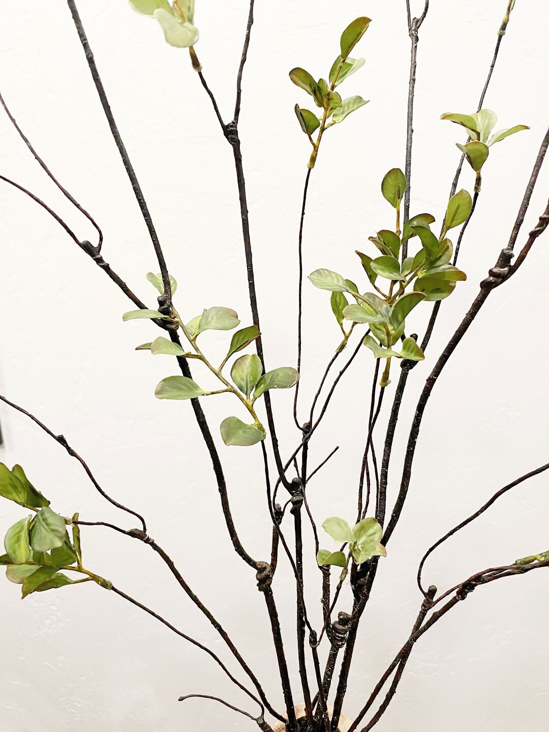 One Long 39 Artificial Green Leaf Stem Branch Green Colored Leaves ...