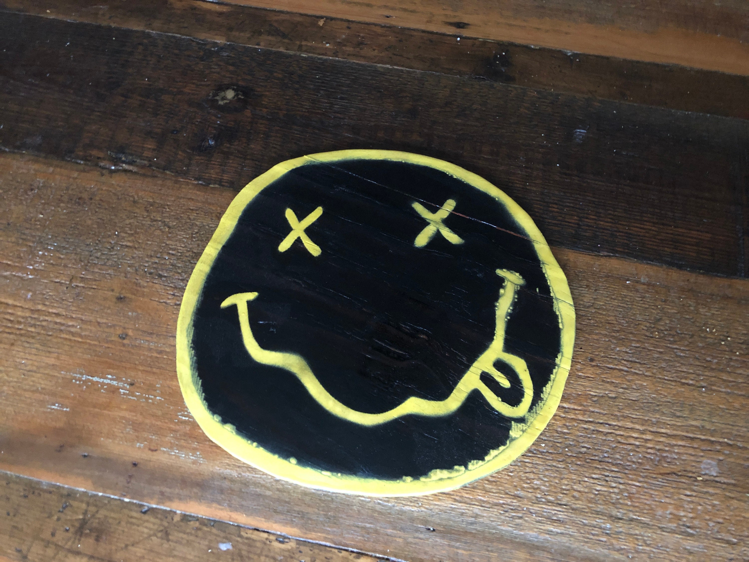 Nirvana Smiley Face Band Patch Jacket Nirvana Smiley Face Iron-On Patch ...