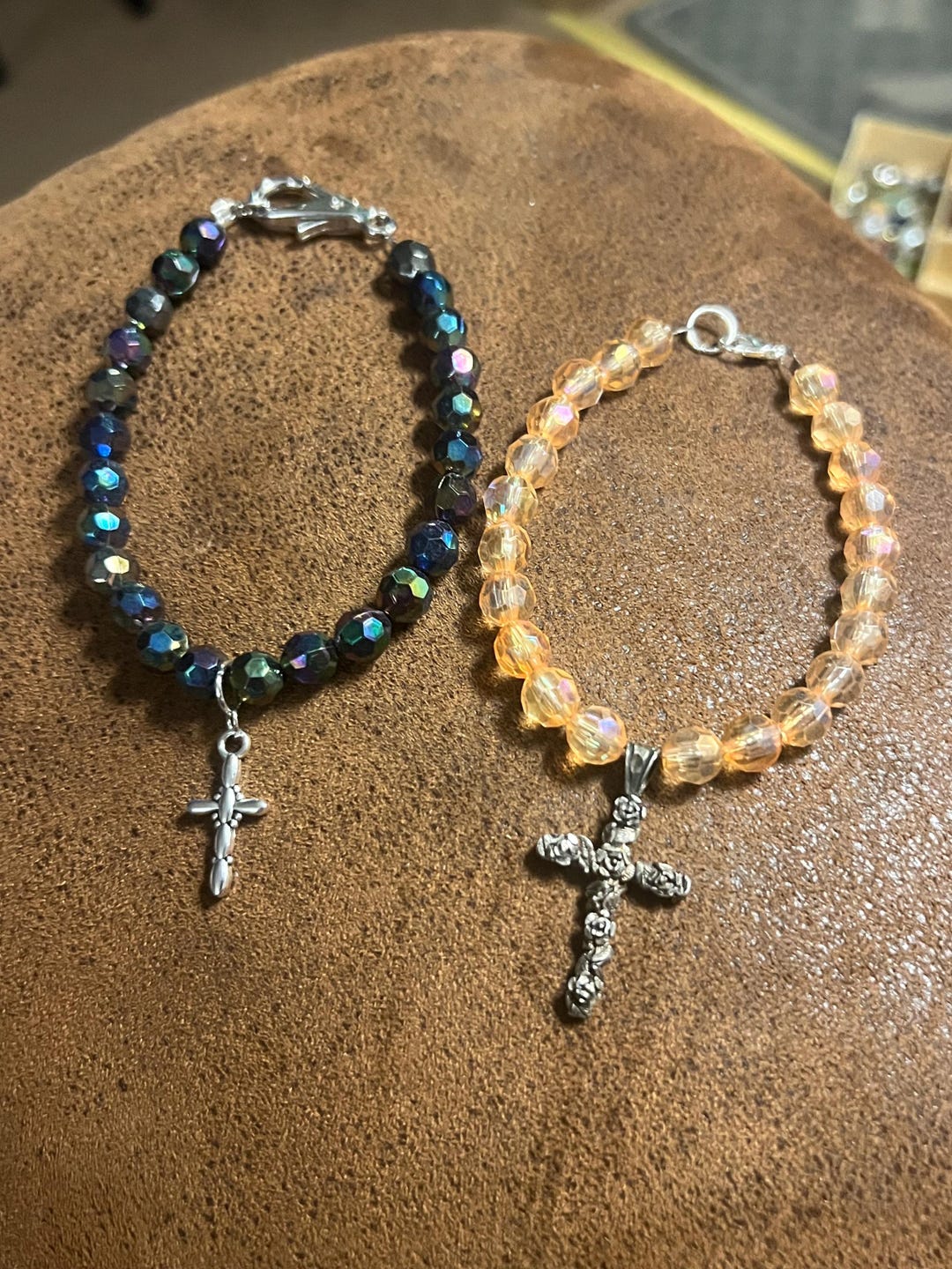 2 Beaded Cross Bracelets - Etsy