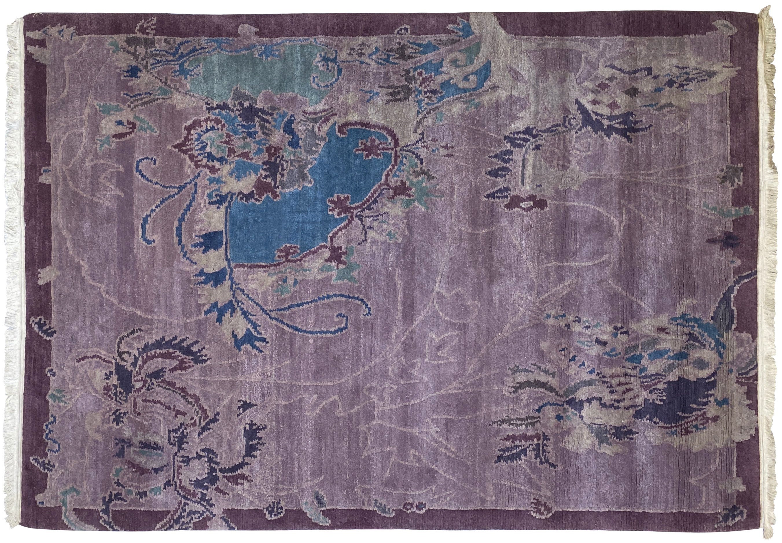 Violet Garden Handknotted Vintage Violet Floral Rug - Etsy