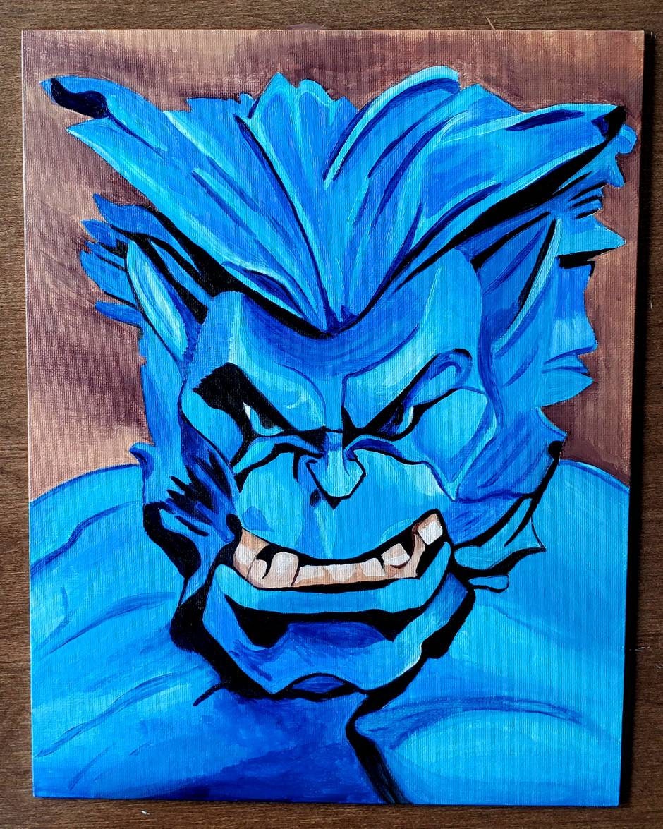 11x14 the Beast Acrylic Painting on Canvas | Etsy