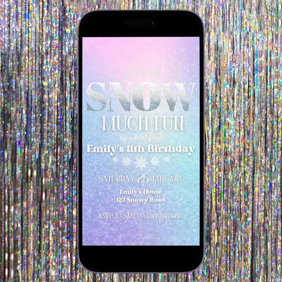Winter Birthday Party Invitation Snow Birthday Party Snow Much Fun ...