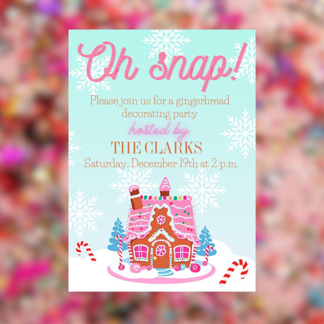 Gingerbread Cookie Decorating Party Invitation Editable Template ...