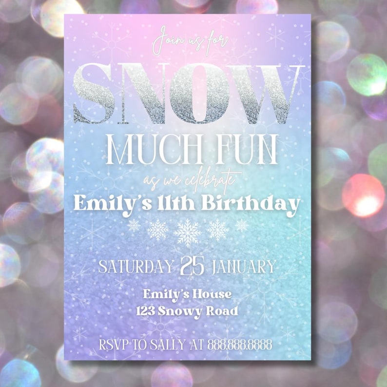 Mobile Winter Birthday Party Invitation Snow Birthday Party Snow Much ...