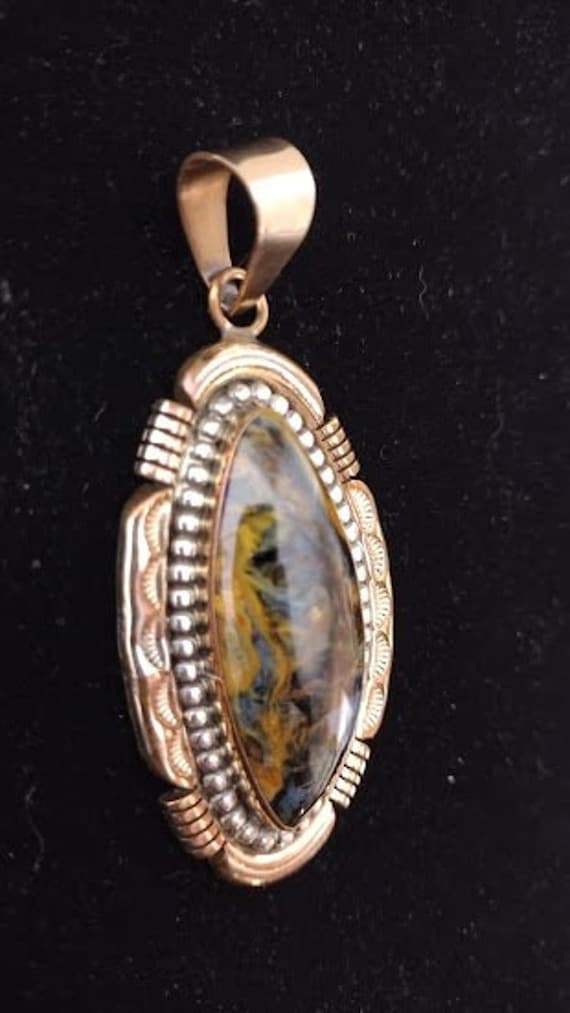 Vtg Signed Lee Bennett Navajo Sterling and 12K Gold F… - Gem
