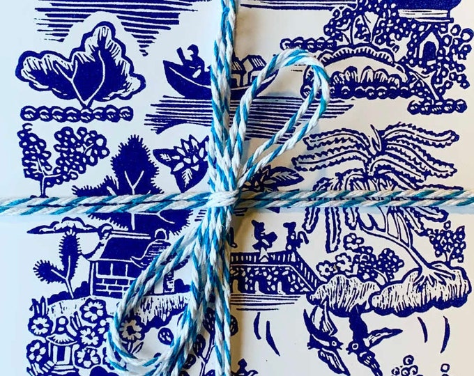 Blue Willow Greeting Cards X 5 Pack - Etsy