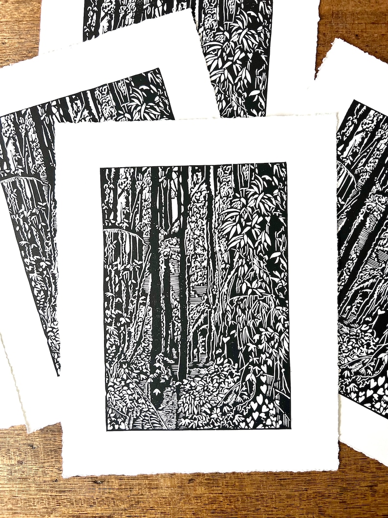 The Forest, Original Linocut Print, Hand Printed, Signed - Etsy
