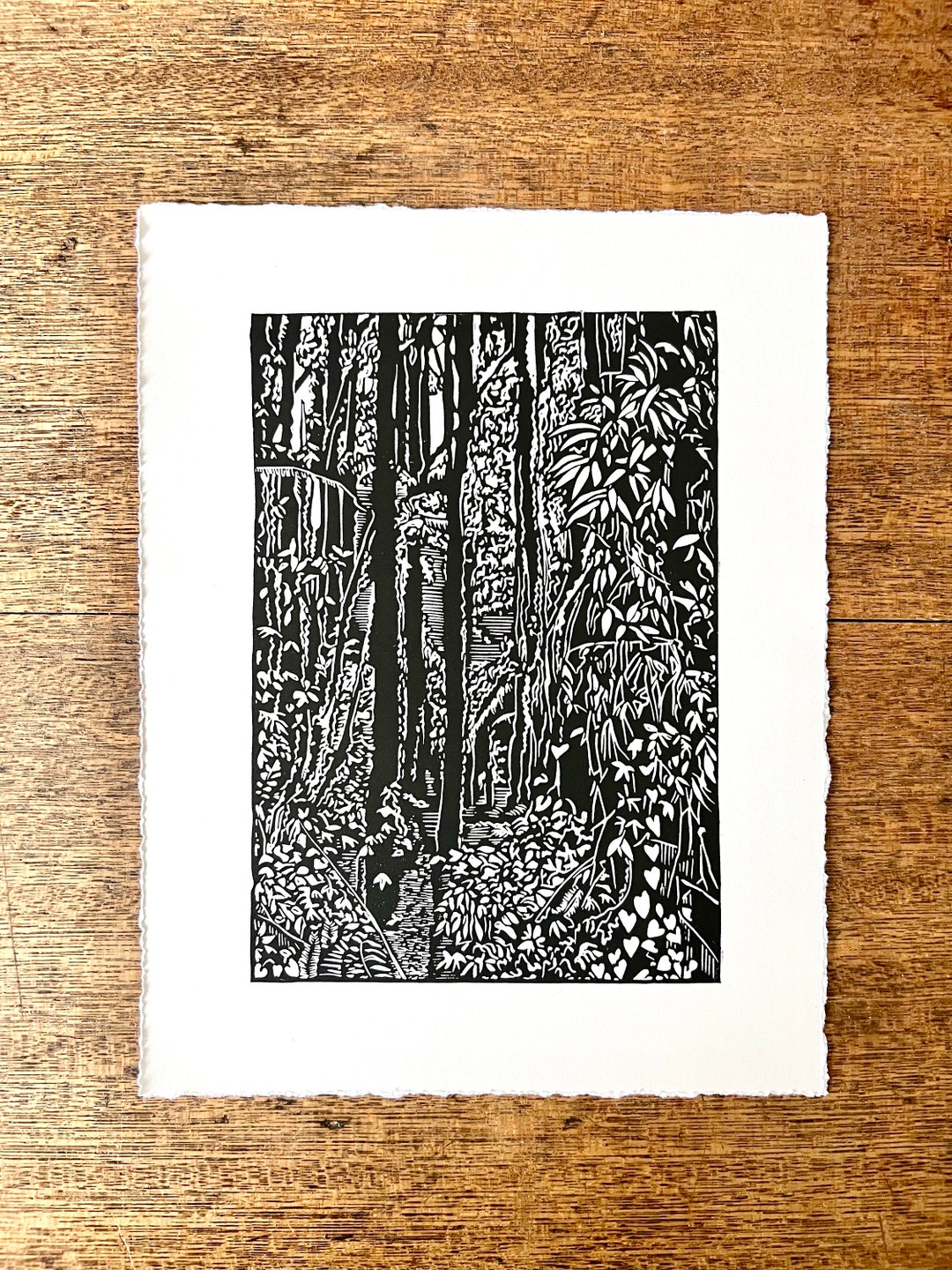 The Forest, Original Linocut Print, Hand Printed, Signed - Etsy