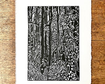 Under the Moon Original Linocut Print - Etsy