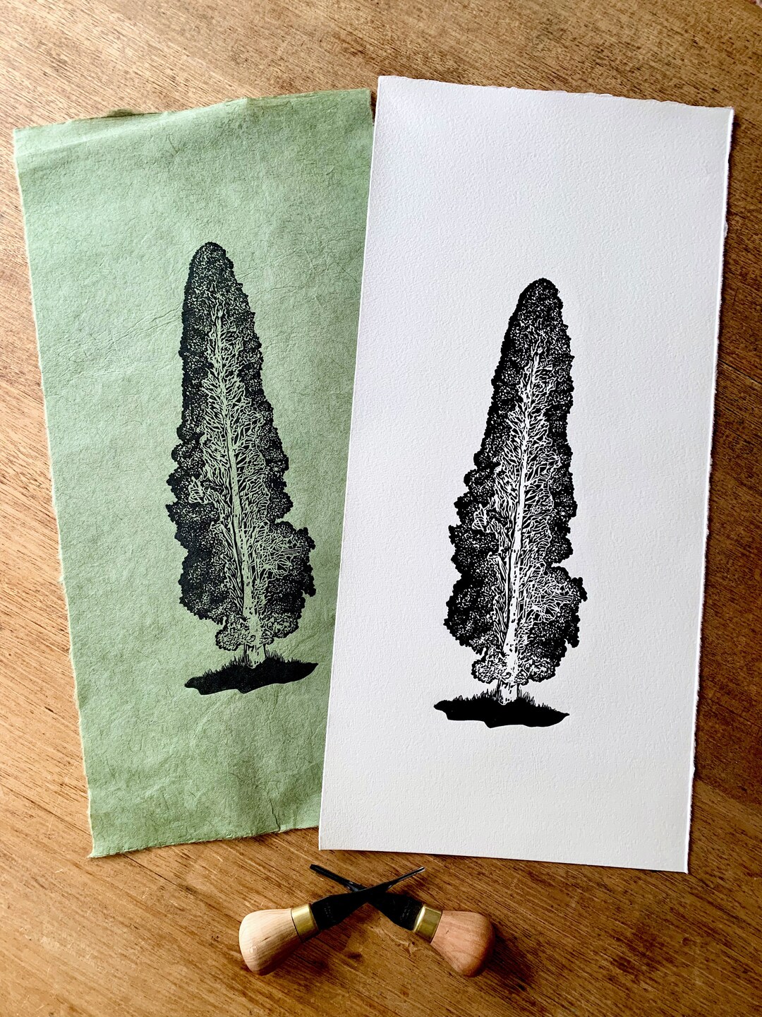 The Tree, Original Linocut Print, Hand Printed, Signed - Etsy