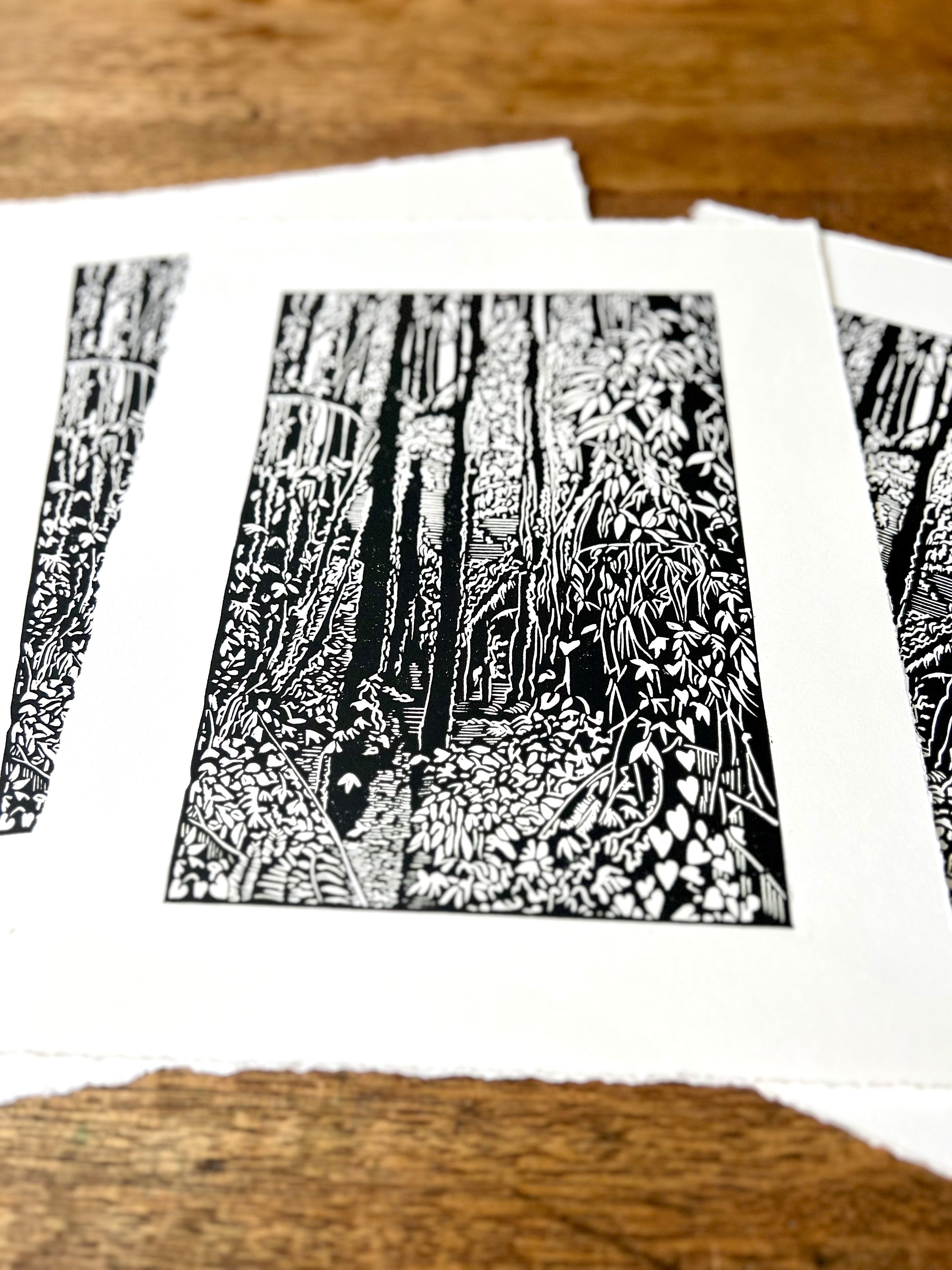 The Forest, Original Linocut Print, Hand Printed, Signed - Etsy