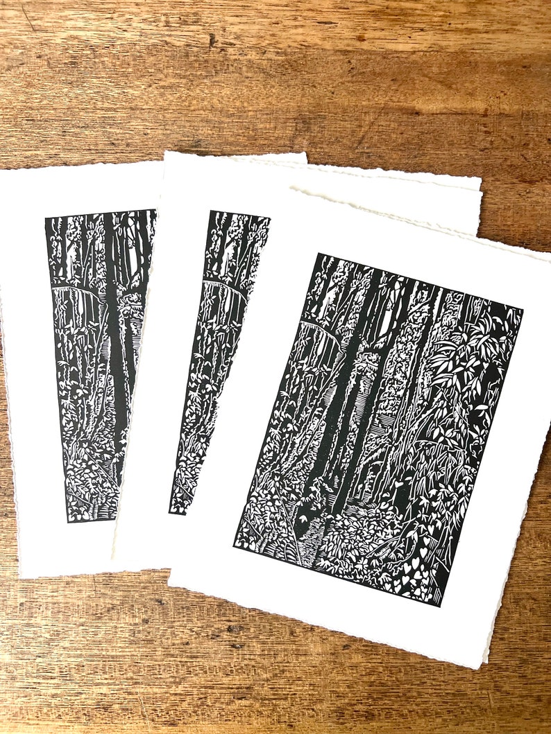 The Forest, Original Linocut Print, Hand Printed, Signed - Etsy