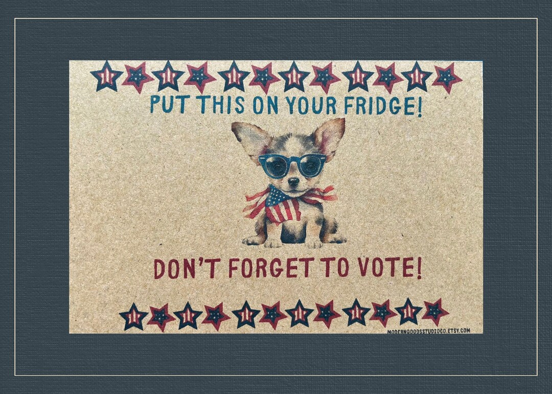 Cutest Dog Voter Postcards, Don't Forget to Vote, Postcard Voting, Vote ...