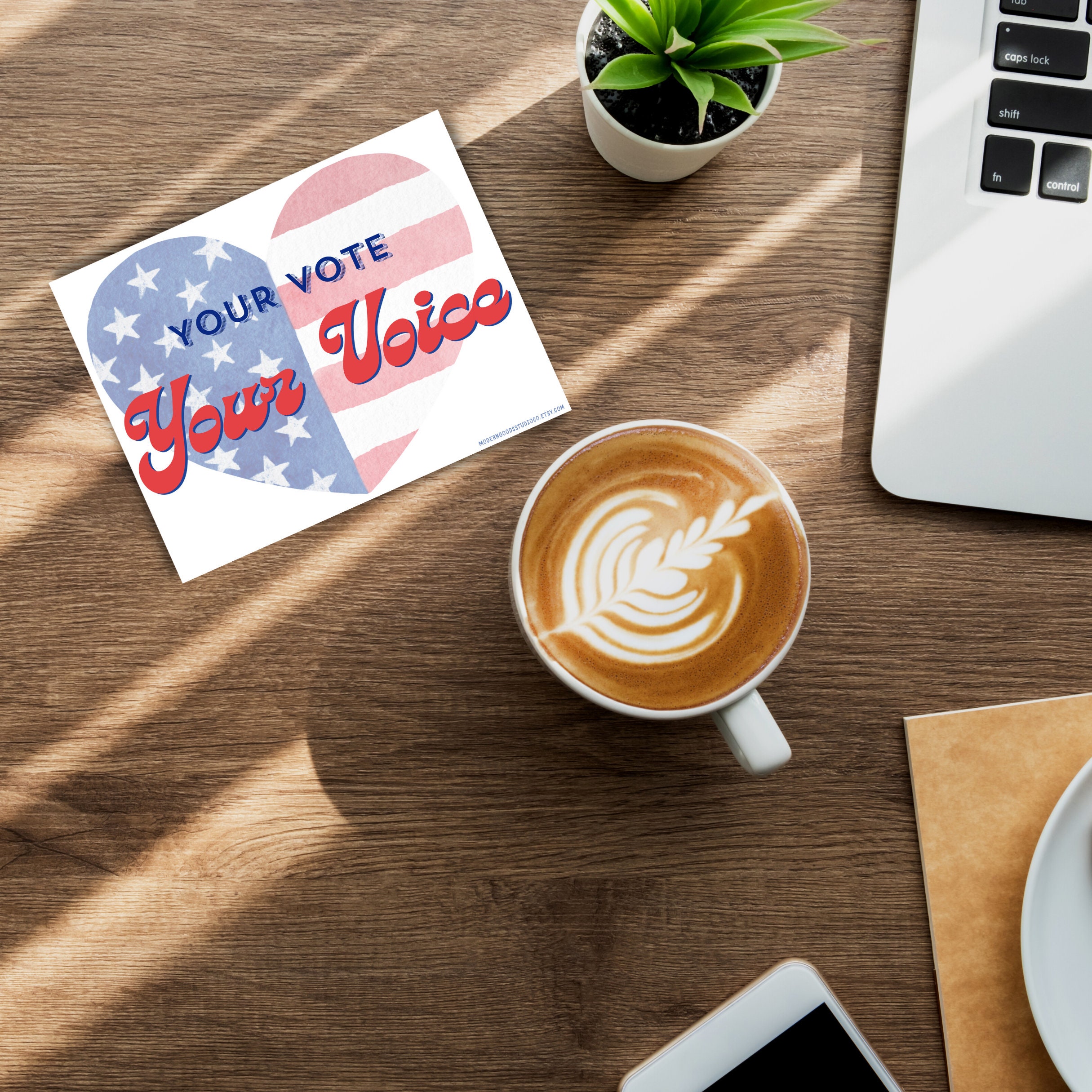 Your Vote Your Voice Patriotic Blank Back Postcard, Voter Postcards ...