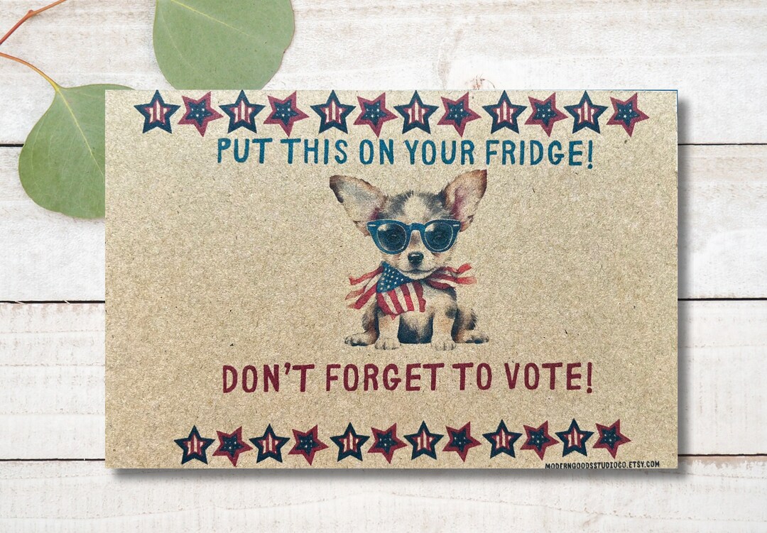 Cutest Dog Voter Postcards, Don't Forget to Vote, Postcard Voting, Vote ...
