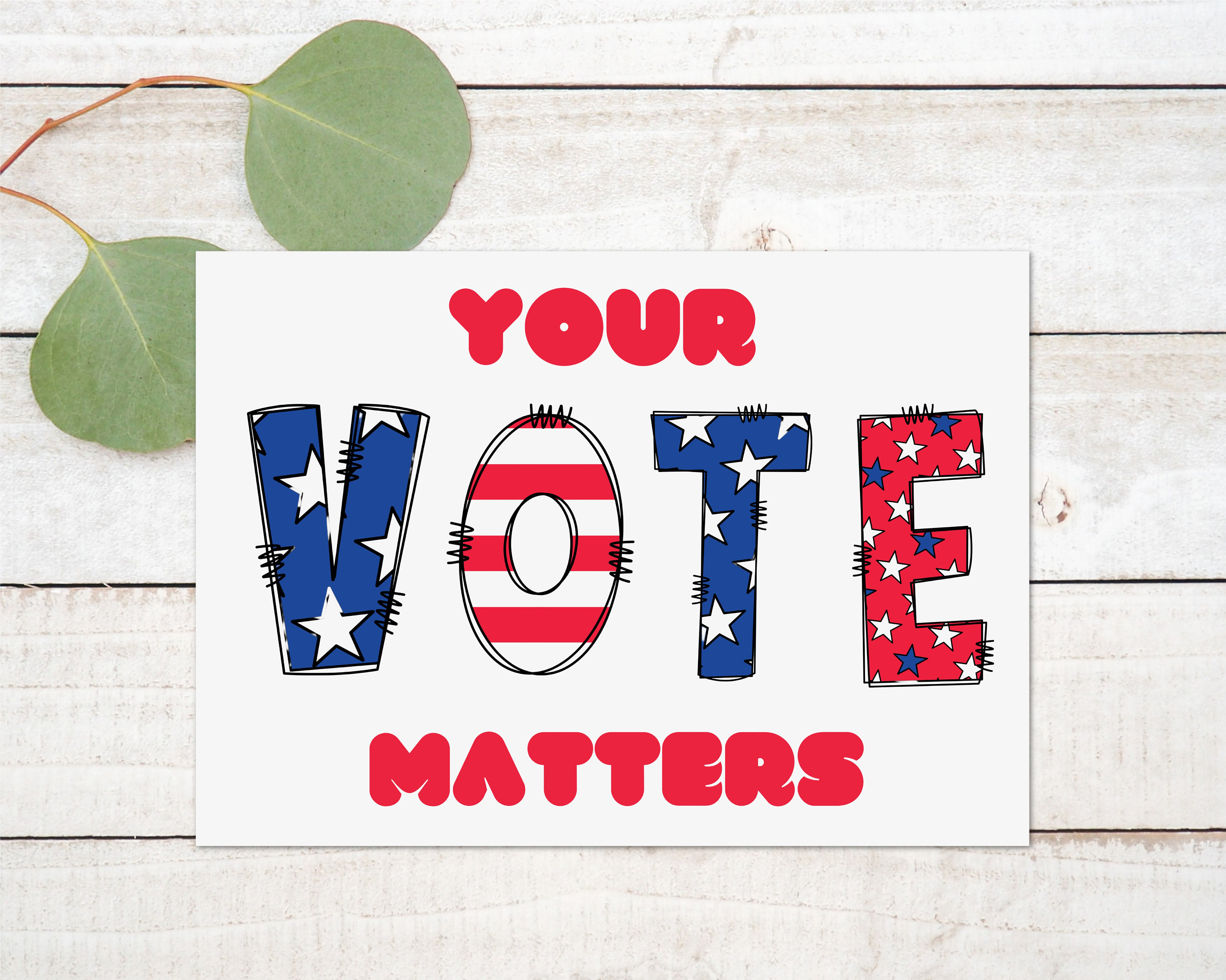 Patriotic Vote Matters Postcard, Blank Back, GOTV - Etsy