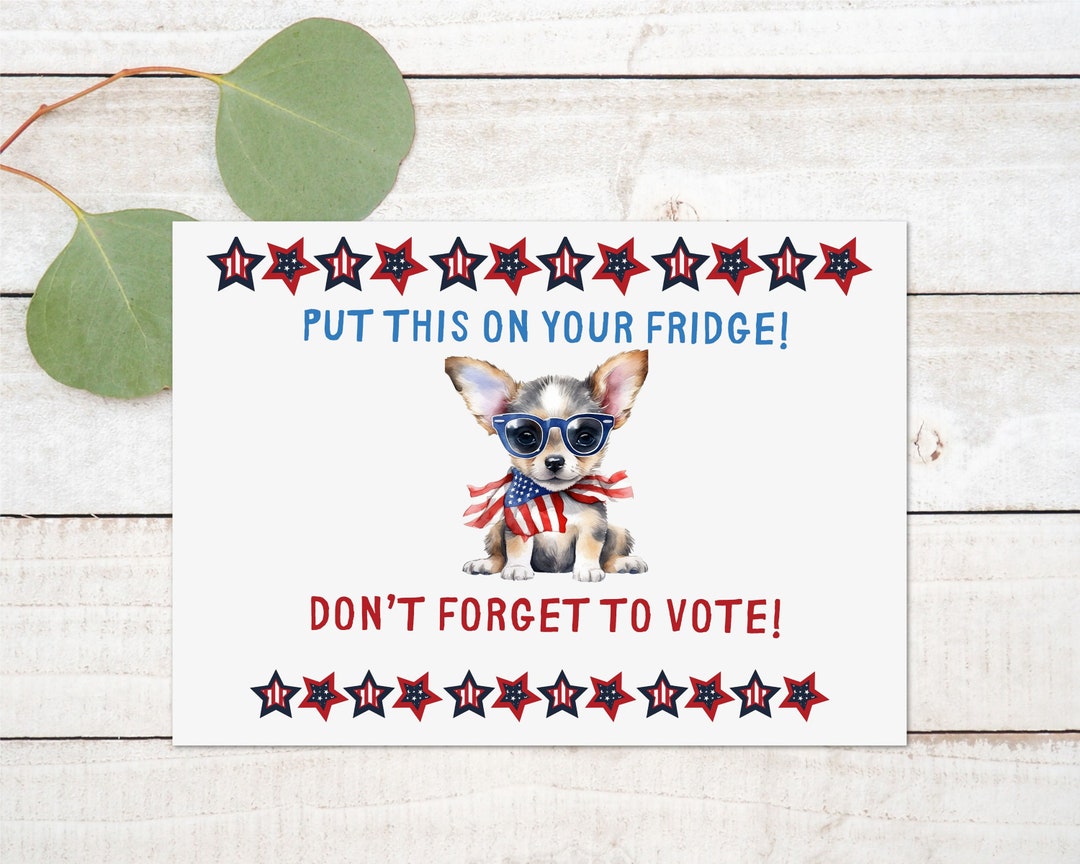 Cutest Dog Don't Forget to Vote Blank Back Postcard, Voter Postcards ...