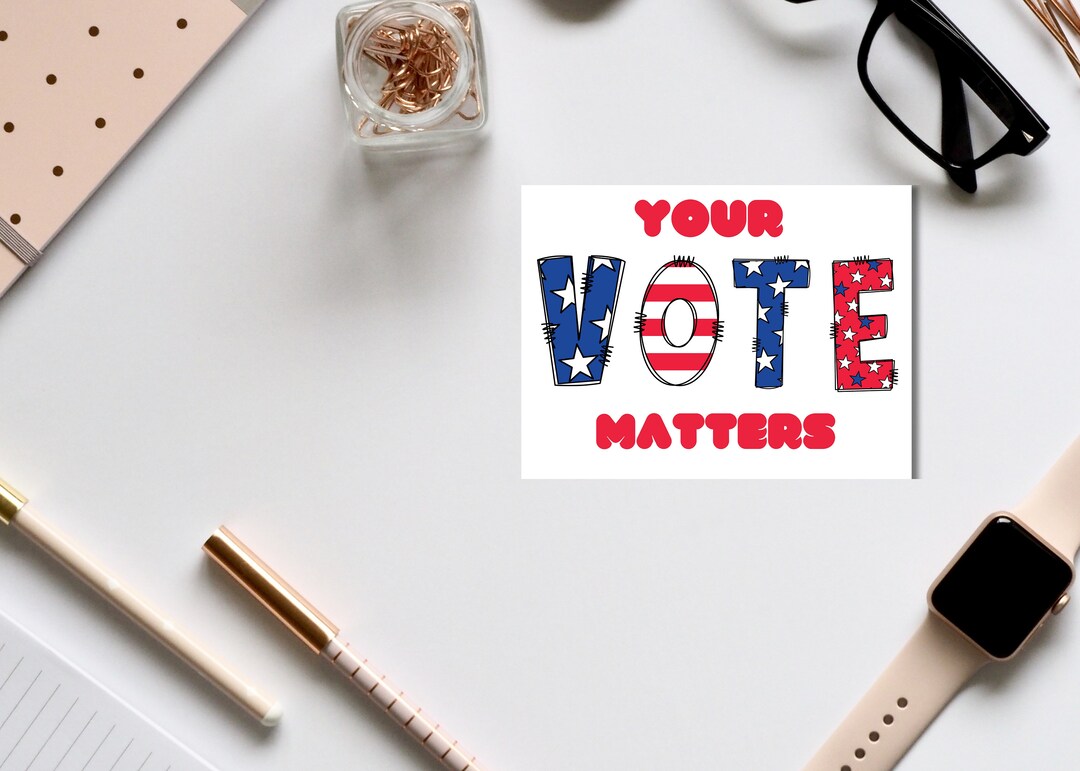 Your Vote Matters Patriotic Blank Back Postcard, Don't Forget to Vote ...