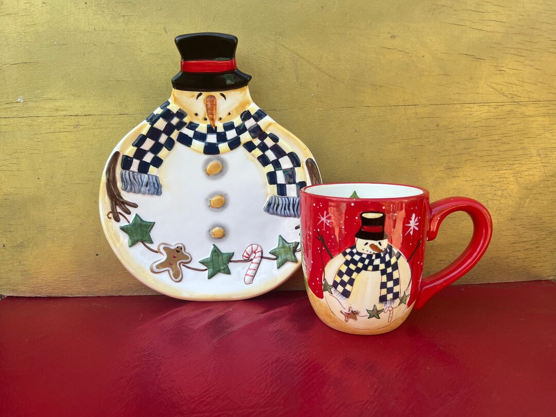 Certificate International Mug & Plate,becca Barton,holiday Snowman ...