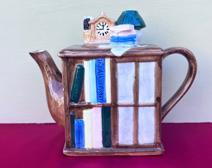 Bookshelf Ceramic Teapot,decorative Teapot,the Art of Poster Teapot ...