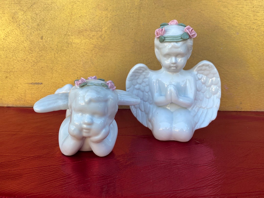 Vintage Cherub Angel Figurine,porcelain Angel Figurine,set of 2 Angels ...