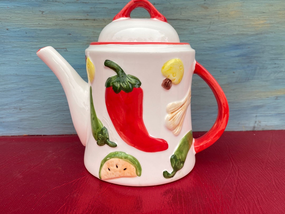 Chili Pepper Teapot,panware Ceramic Teapot,vegetable Teapot,decorative ...