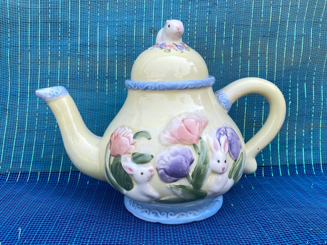 Vintage Bunny Rabnit Teapot,easter Teapot,rabbit Teapot, Cute Teapot ...