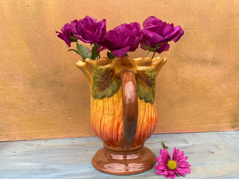 Maxcera Terrra Cotta Sunflower Pitcherhand Painted - Etsy