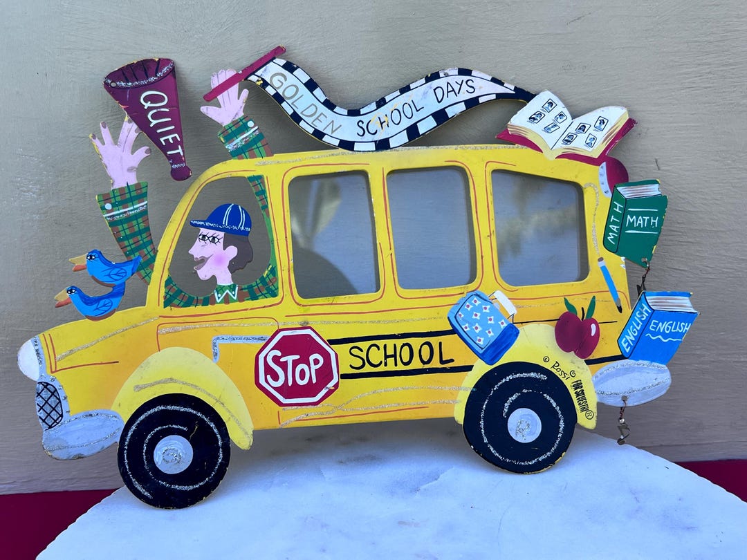 Yellow School Bus Picture Frame: Metal Decorative Frame - Etsy