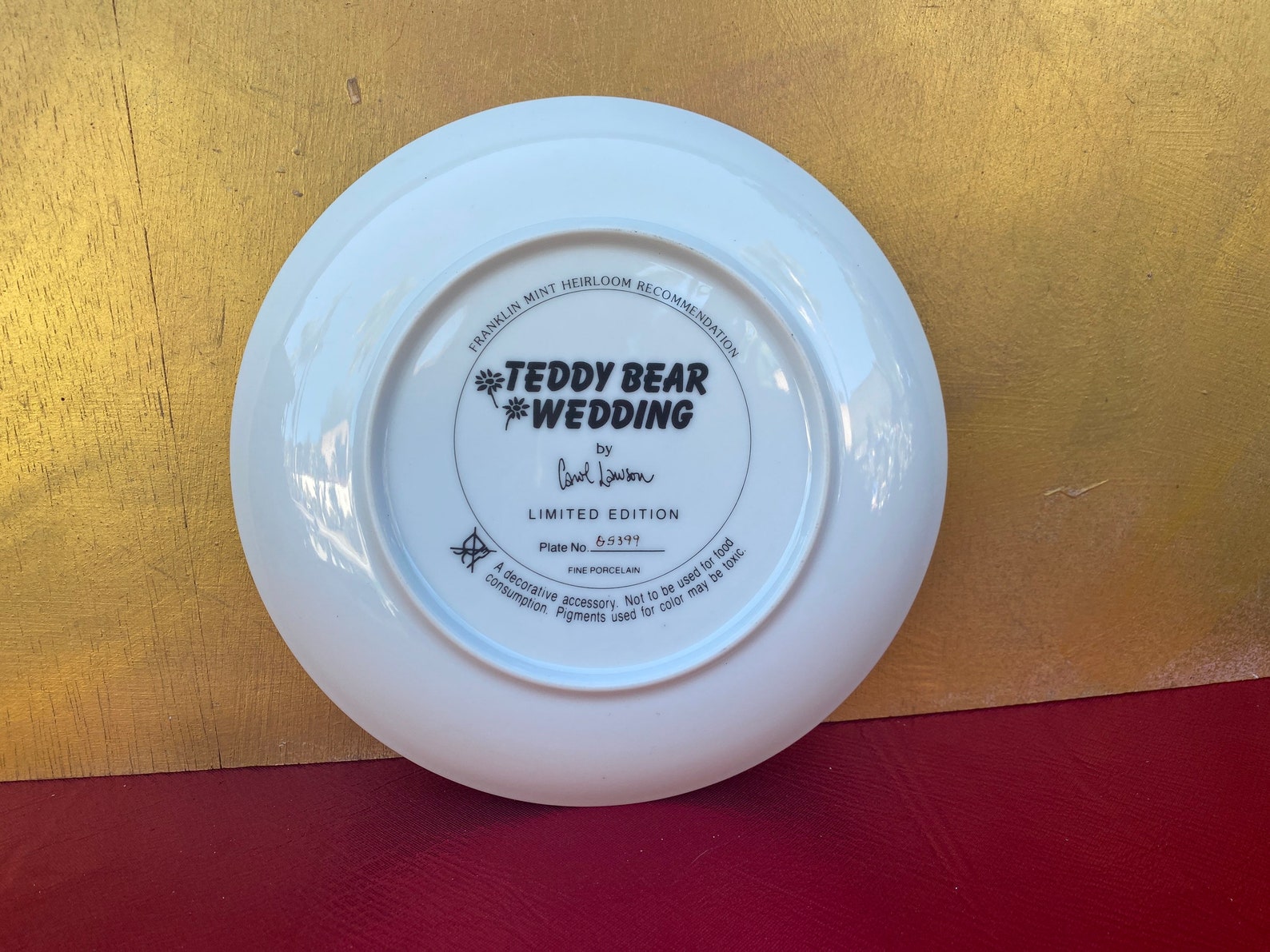 Teddy Bear Wedding Porcelain Plate Franklin Mint - Etsy