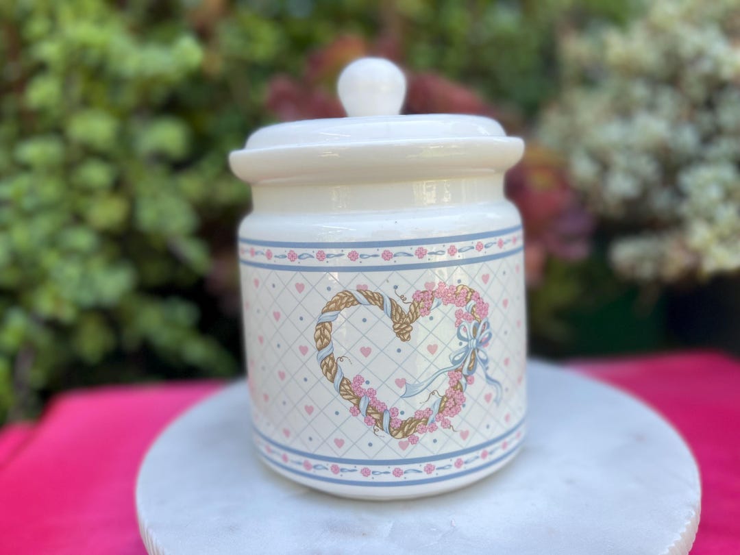 Vintage House of Lloyd Ceramic Canister: Hearts & Flowers Decor - Etsy