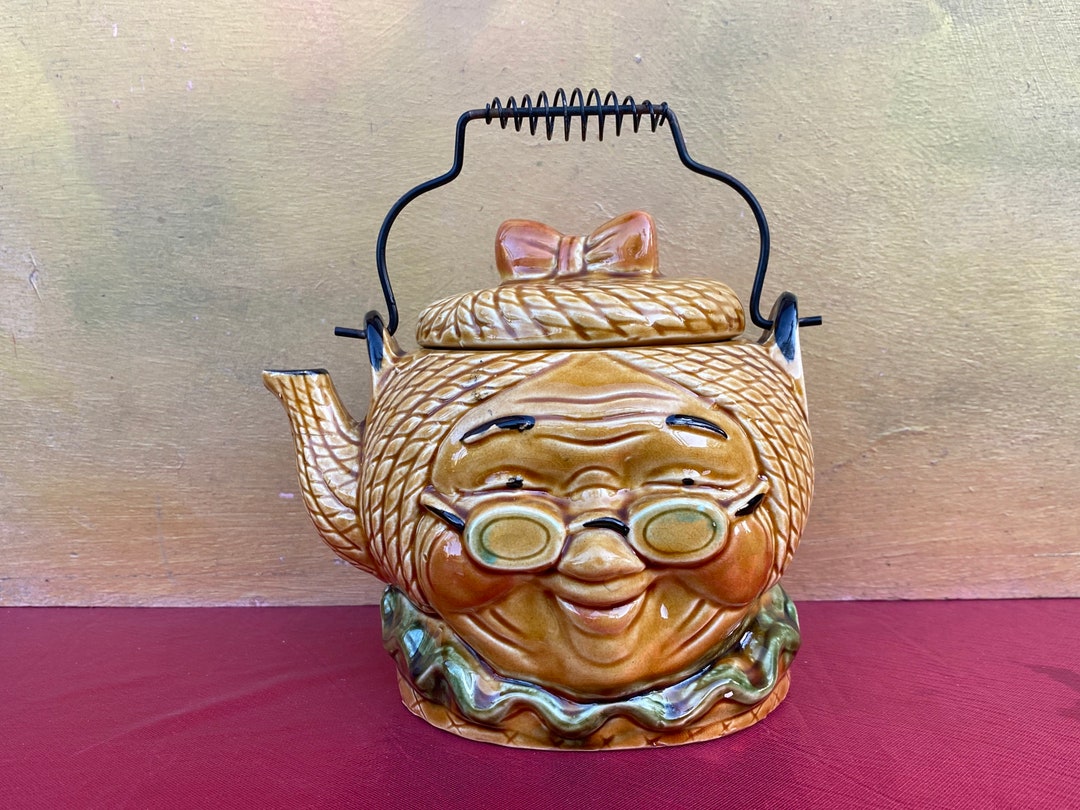 Vintage Granny Head Teapot: Ceramic Novelty Teapot, Made in Japan - Etsy