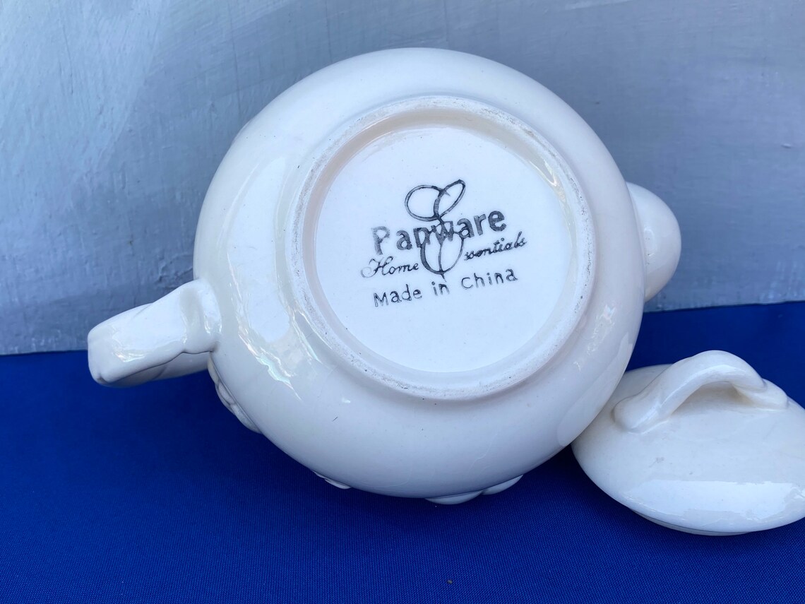 Vintage Panware Home Essentials Teapot,white & Gray Teapot,kitche ...