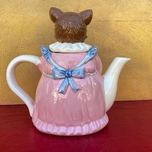 Vintage Kitty Teapot,pink Blue Teapot,decorative Teapot,cat Teapot ...