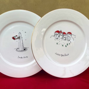 Vintage Merry Masterpiece Dinner Plates,santa Klutz,taxi!,honest Kid,i ...