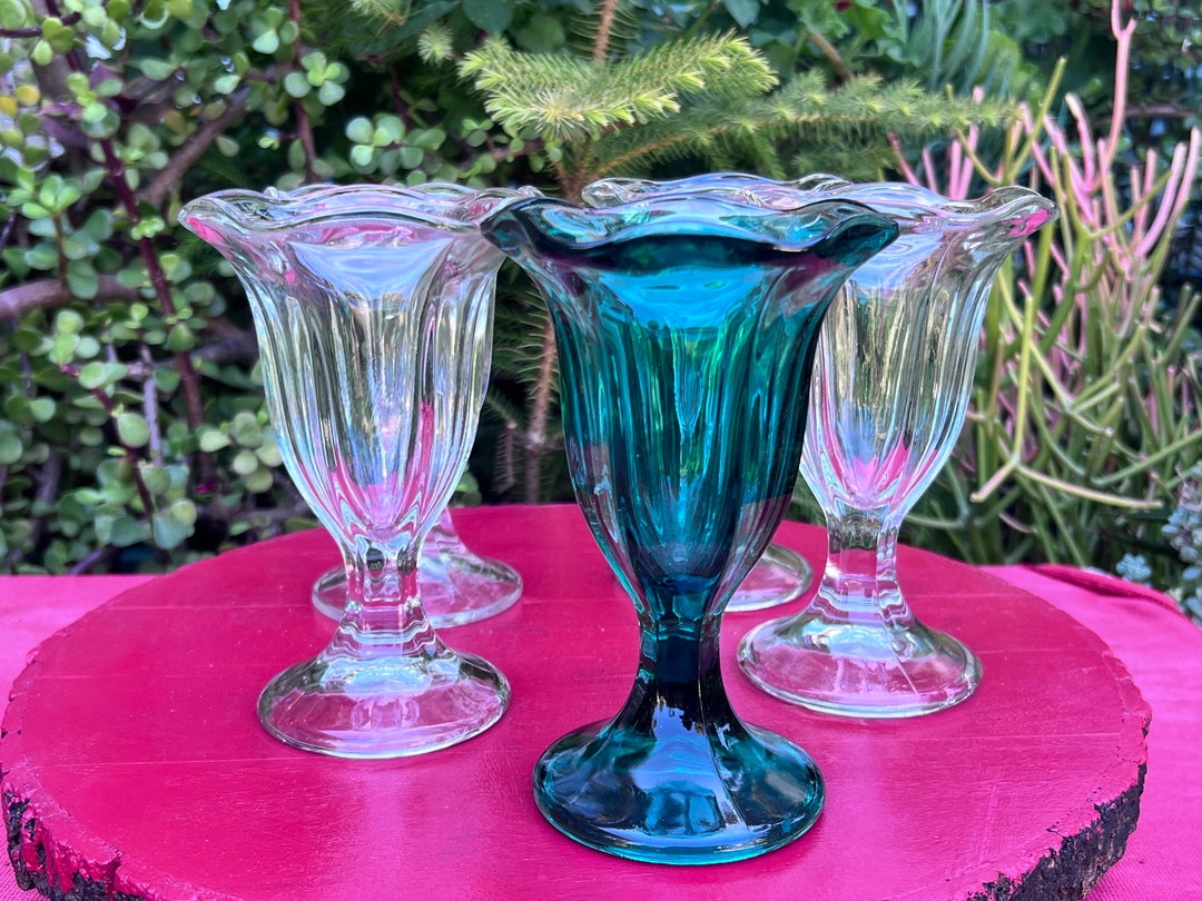 Vintage Libbey Glass Sundae Cups,set of 5 Sundae Cups,ice Cream Sundae ...