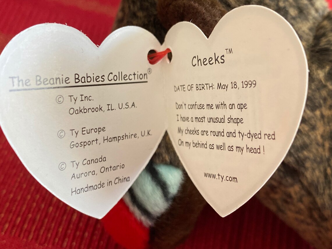Ty Beanie Babies Cheeks Baboon,collectible Beanie Baby - Etsy