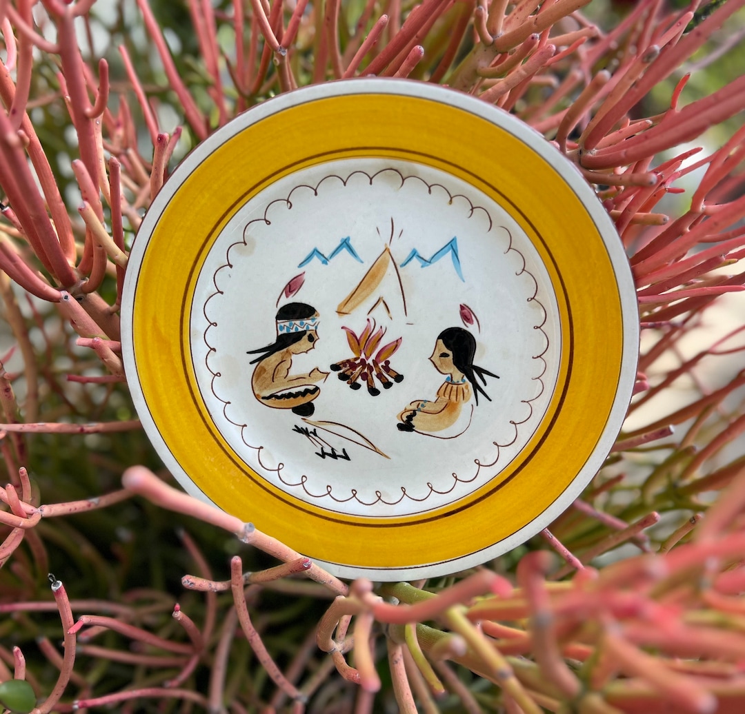 Rare Stangl Kiddieware Pattern Indian Campfire Plate,stangl Pottery ...