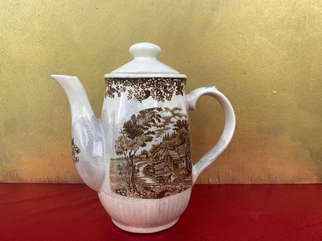 Vintage Homestead Teapot,hand Painted Teapot,rare Teapot,unique Teapot ...