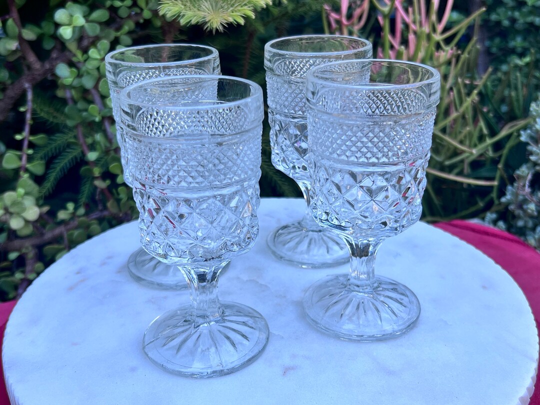 Goblet Glasses,vintage Small Glassware,cute Wine Glasses,set of 4 ...