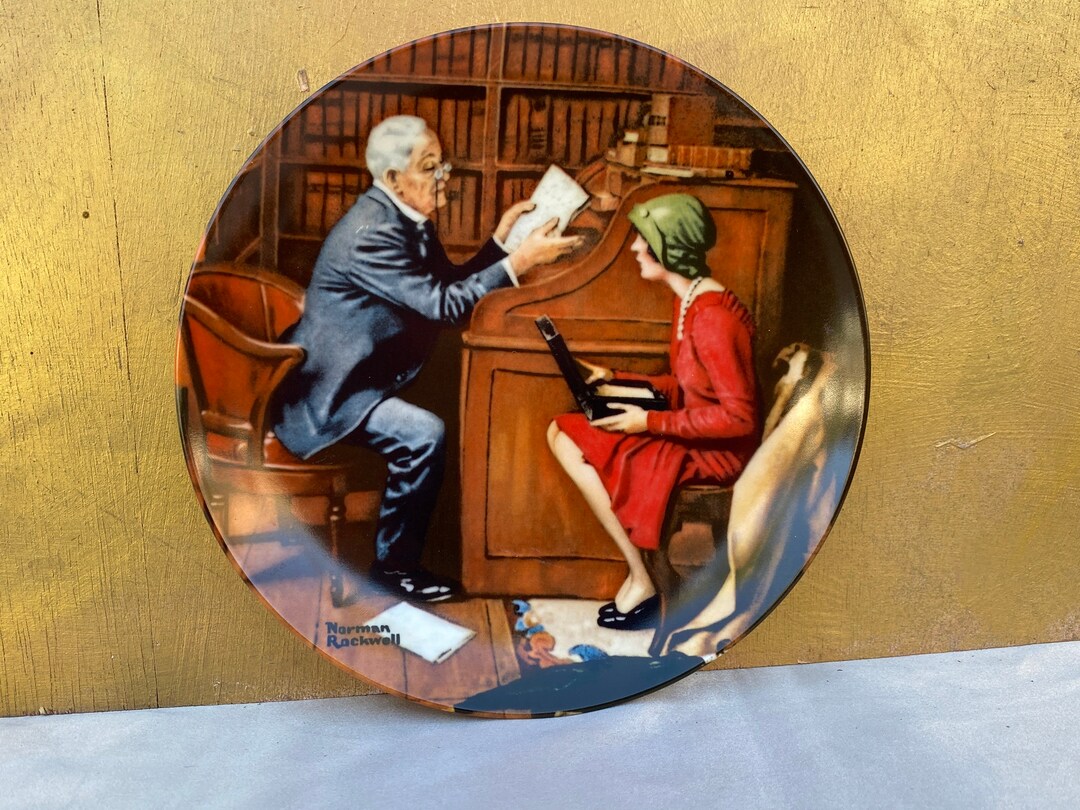 The Professor Plate Norman Rockwell,the Rocheritage Collection,1986 ...