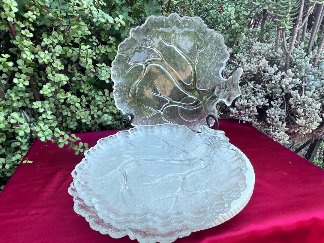 Vintage Hazel Atlas Tree of Life Plate,frosted Snck Plate,luncheon ...