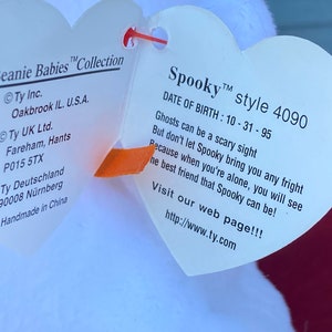 Ty Beanie Babies Spooky the Ghost,rare Ty Beanie Baby,collectors Beanie ...