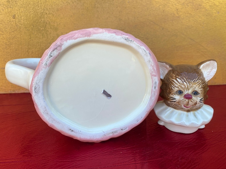 Vintage Kitty Teapotpink Blue Teapotdecorative Teapotcat | Etsy