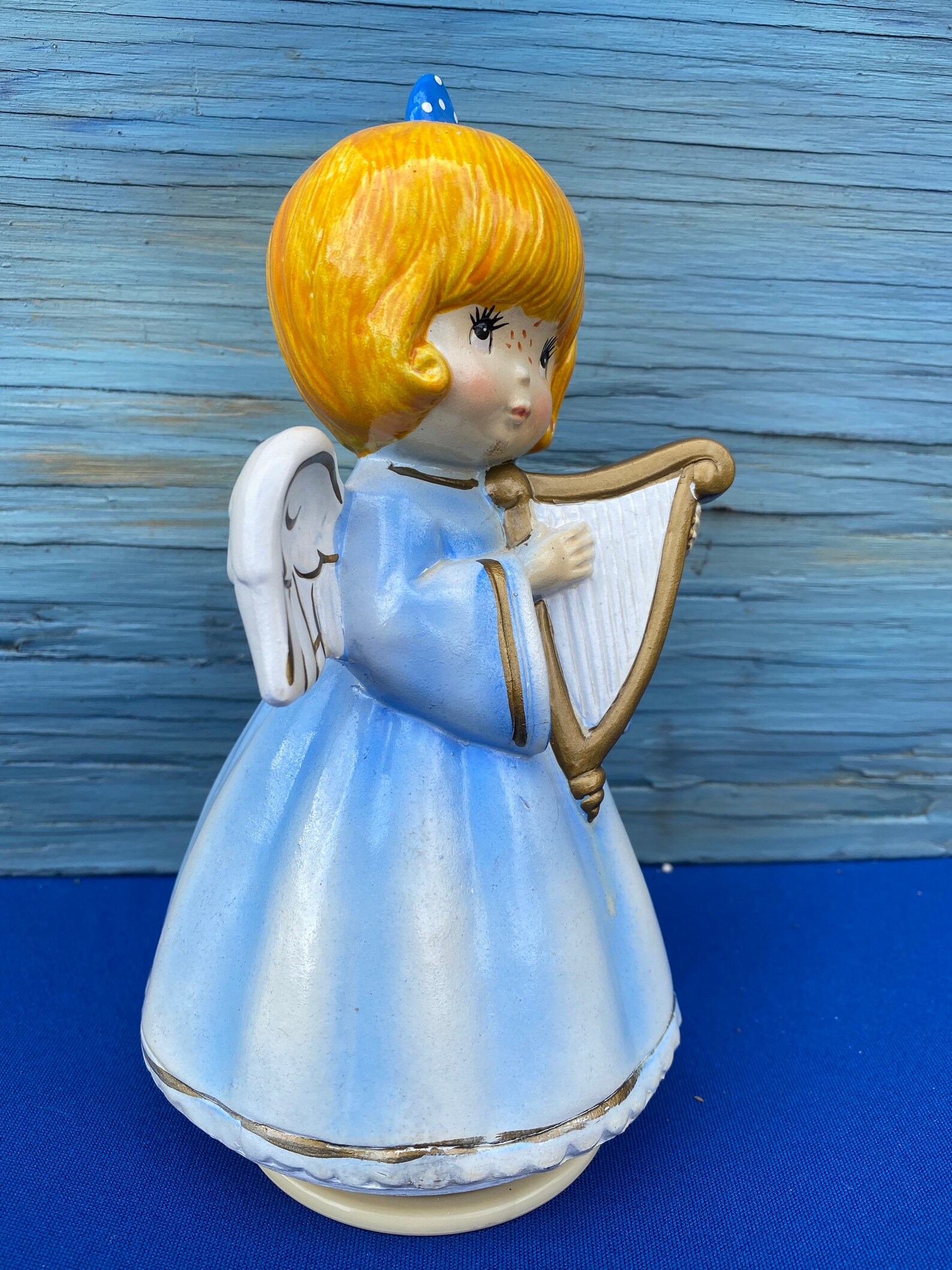 Vintage Porcelain Angel Figurineangel Music Boxangel - Etsy