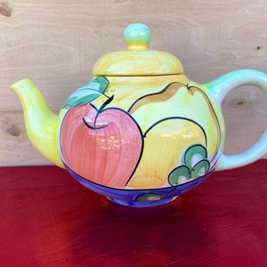 Vintage Bella Ceramics Teapot,fruit Pattern Teapot,decorative Teapot ...